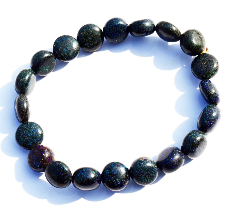 Very Rare Natural Gem Australian Matrix Black Opal 9 to 10MM | Etsy