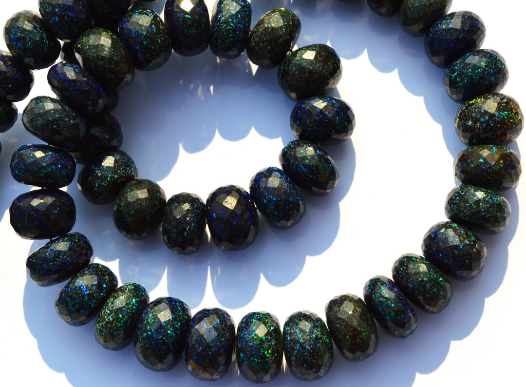 Very Rare Natural Gem Australian Matrix Black Opal Big 10 to 11MM ...