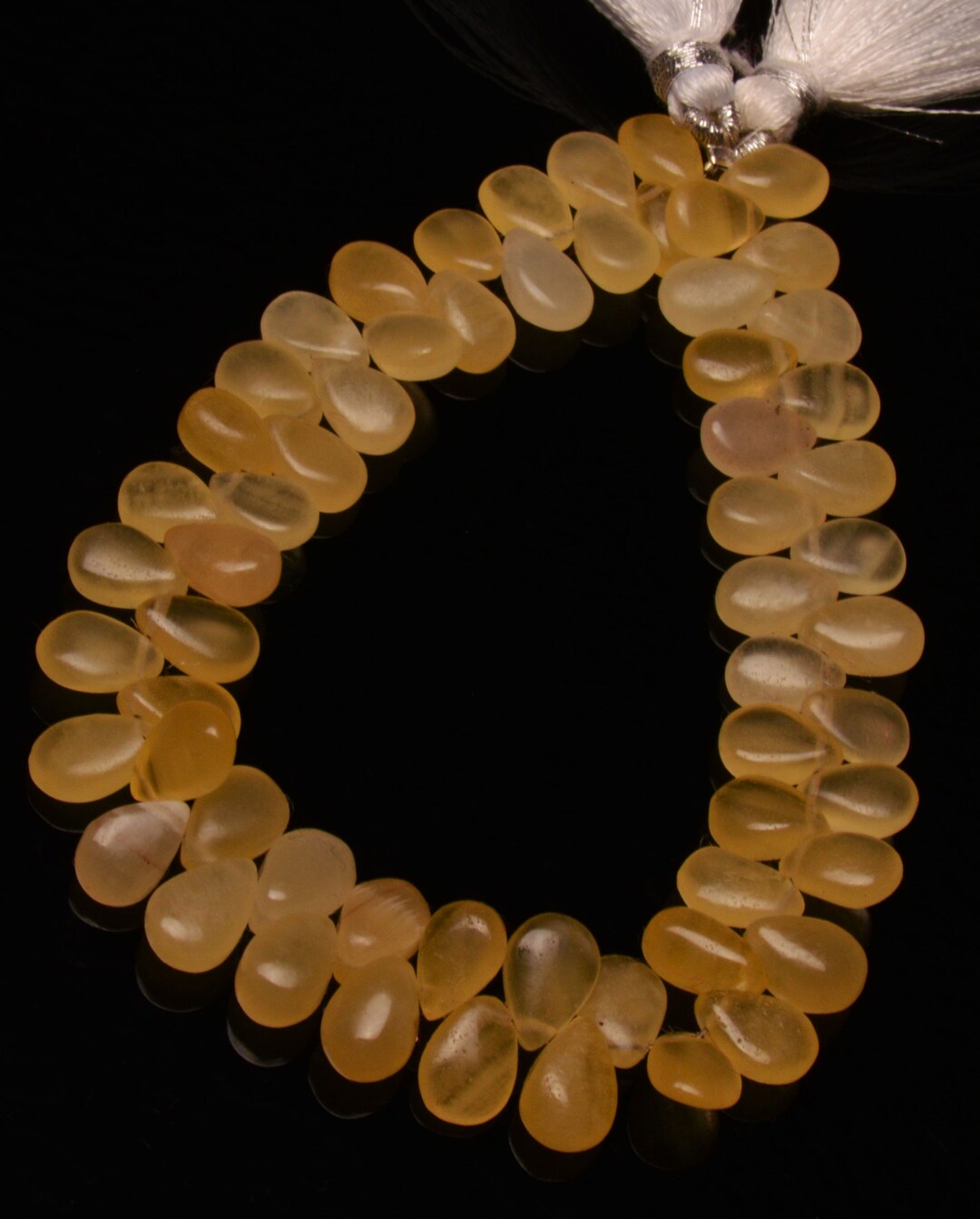 Natural Yellow Calcite Gem From Namibia, 8x6 Mm Size Pear Shape Beads ...