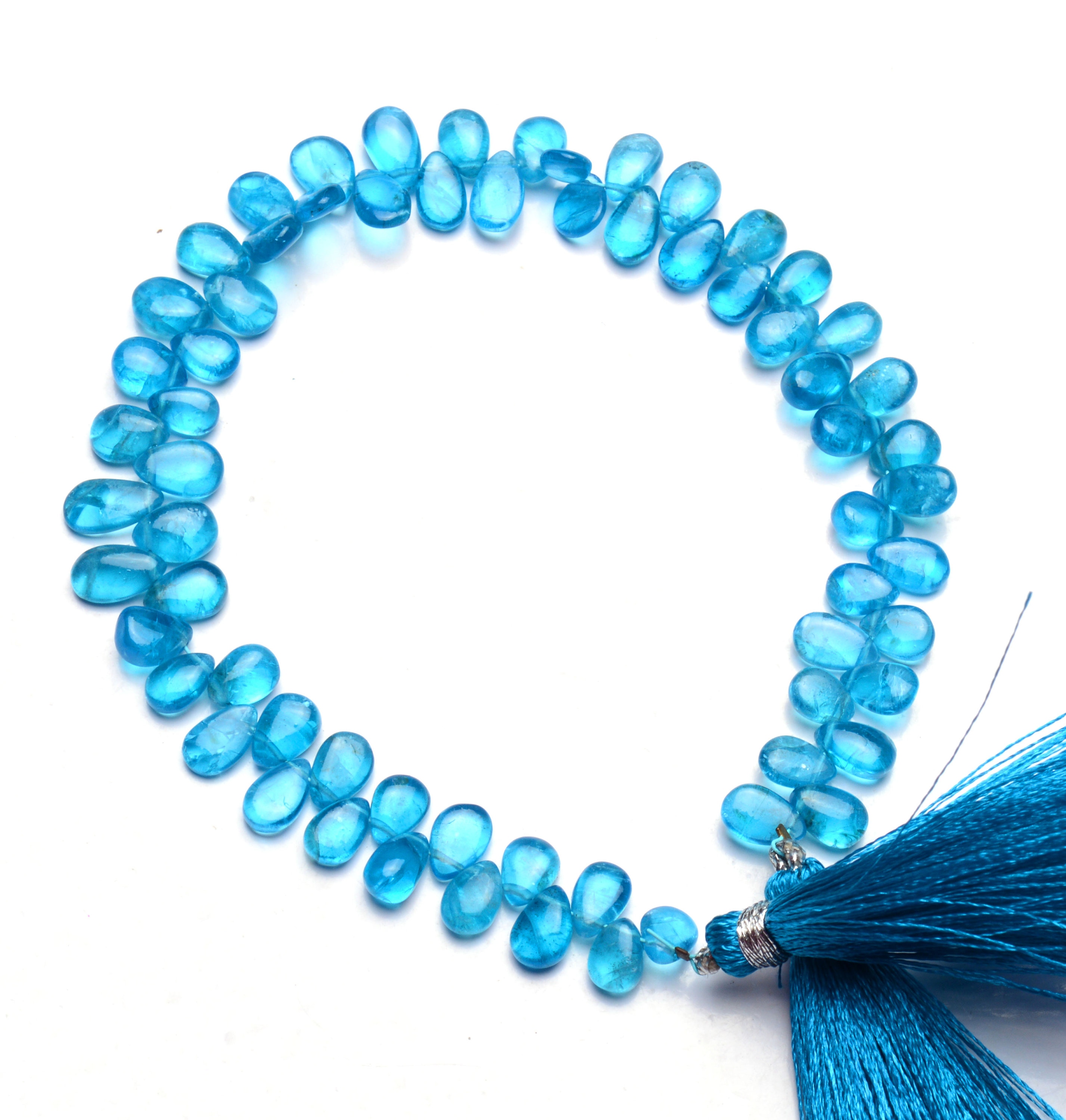 Natural gemstone neon blue apatite 7x5 to 8x5mm size smooth | Etsy