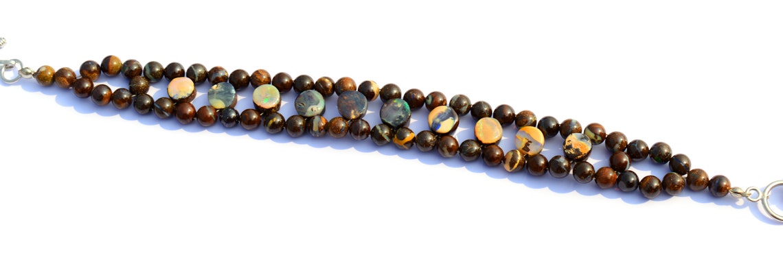 Very Rare Natural Gem Australian Boulder Opal 7MM Coin & 5.5MM - Etsy