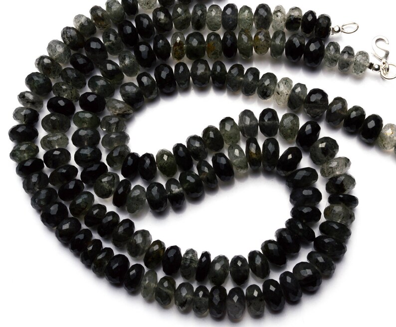 Natural Gemstone Moss Quartz 10MM Size Faceted Rondelle Beads | Etsy