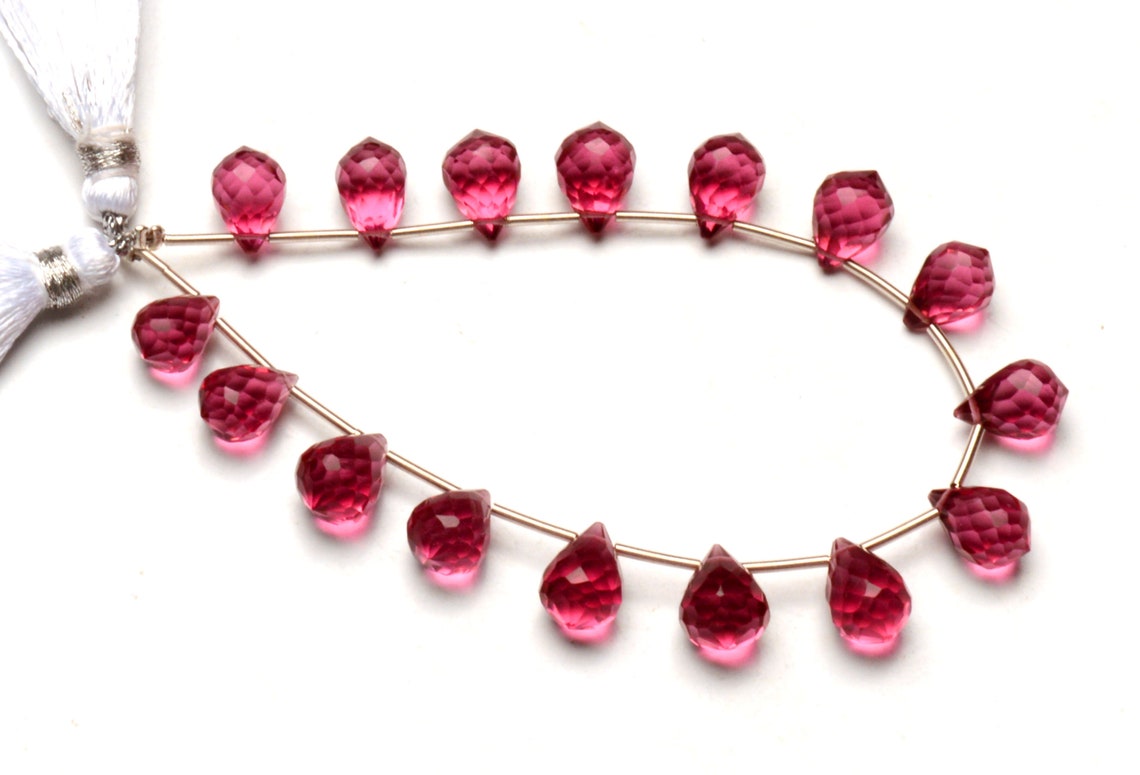 Rubellite Tourmaline Color Hydro Quartz Faceted 10x7 Mm Size Teardrop ...
