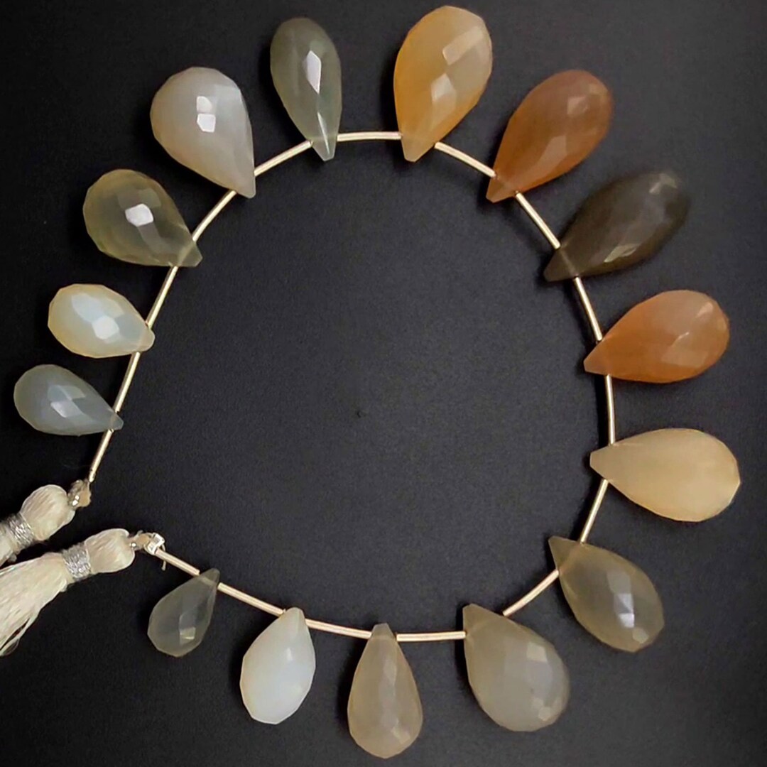 Natural Multicolor Moonstone Gem, 14x8 to 19x10 Mm Size Teardrop Shape ...