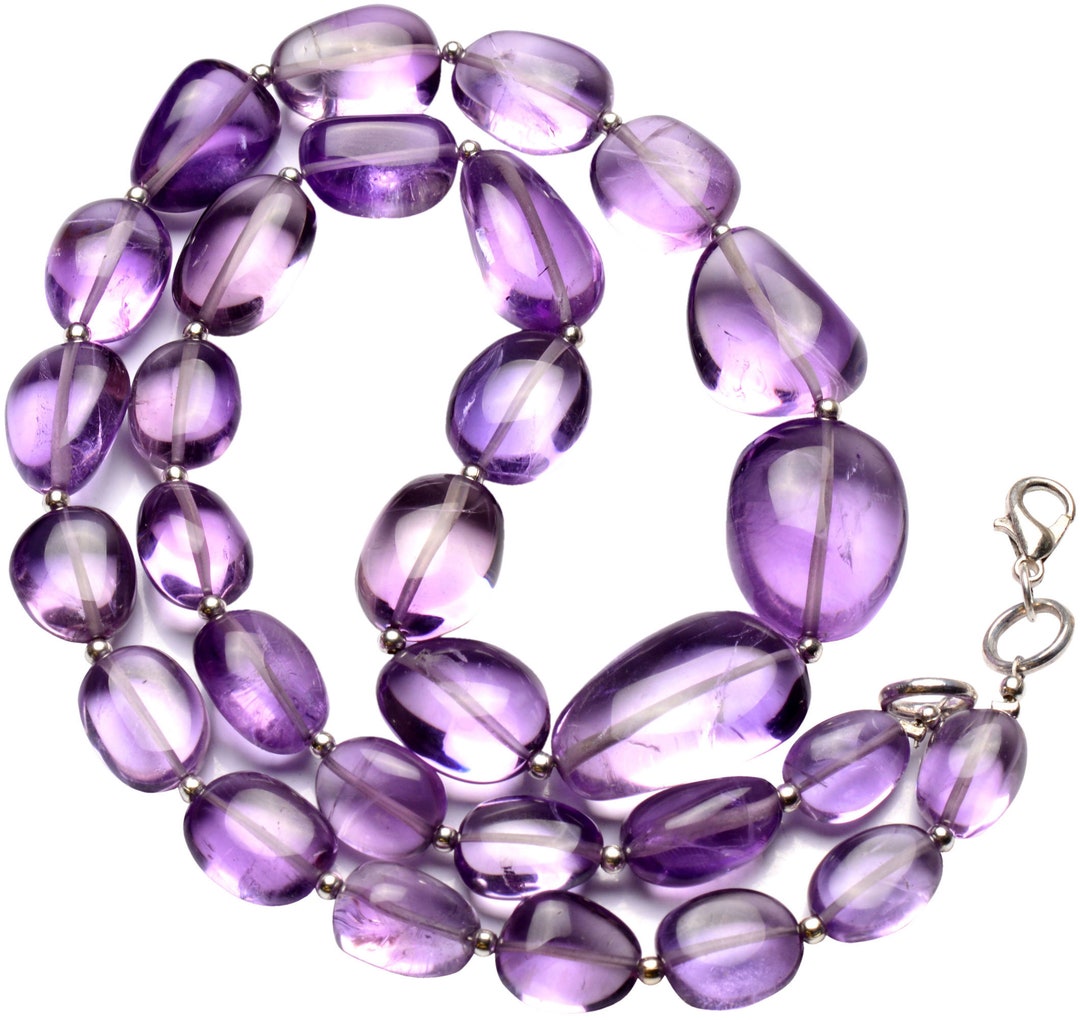 Natural Gemstone Purple Amethyst Smooth Nugget Shape Beads - Etsy