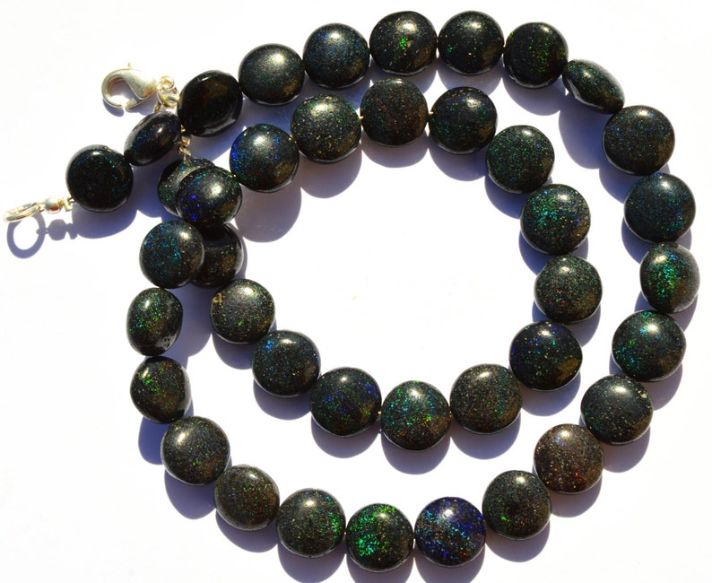 Very Rare Natural Gem Australian Matrix Black Opal 10MM | Etsy