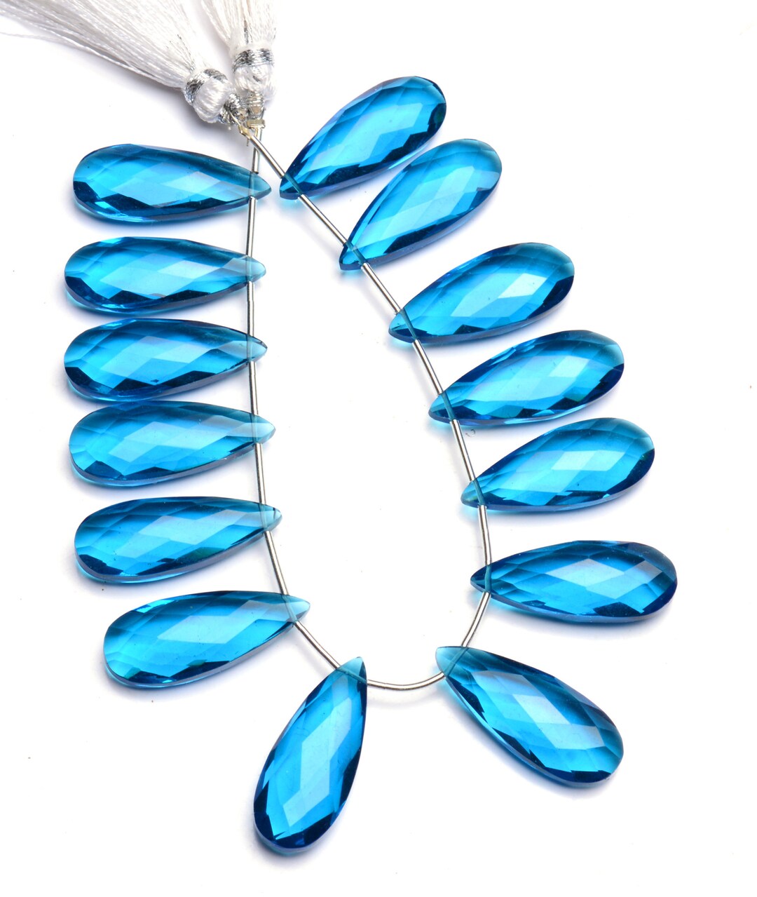 Neon Apatite Color Hydro Quartz Faceted 25x10mm Approx Size Long Pear ...