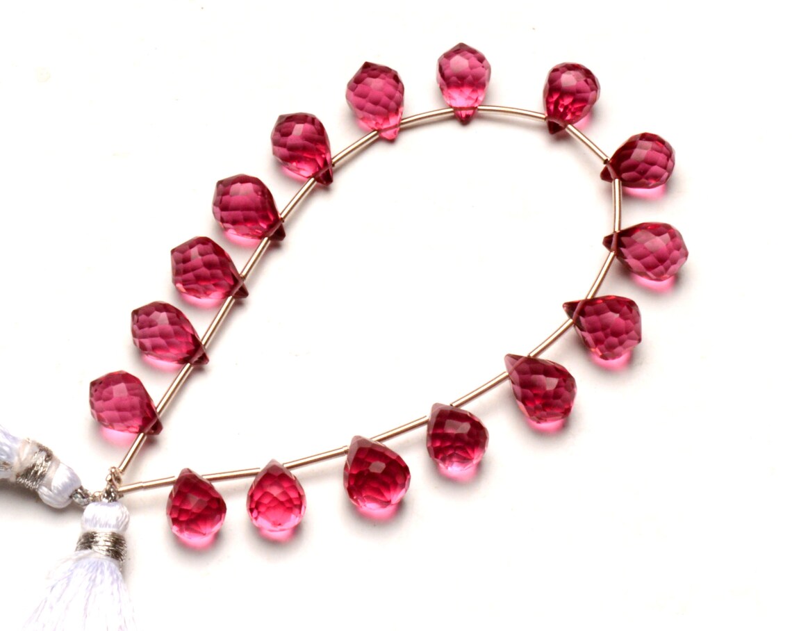 Rubellite Tourmaline Color Hydro Quartz Faceted 10x7 Mm Size Teardrop ...