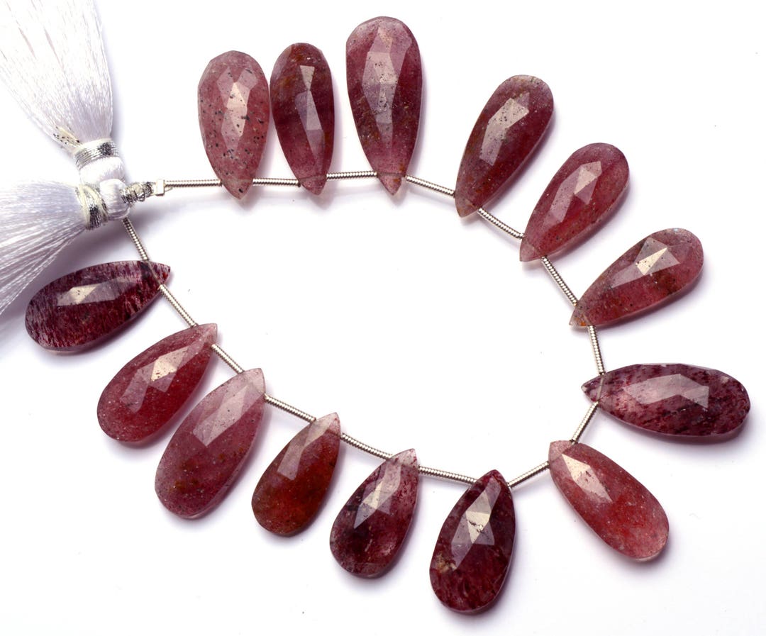 Natural Gemstone Strawberry Color Quartz Faceted 9x20 to 10x24mm Long ...