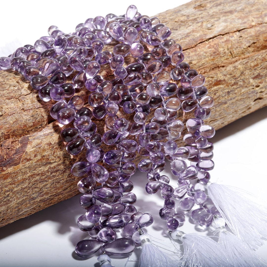 Natural Purple - Pink Amethyst, Smooth Teardrop Shape, Multiple Size ...