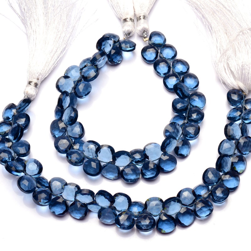 Deep Blue Heart Beads - Etsy UK