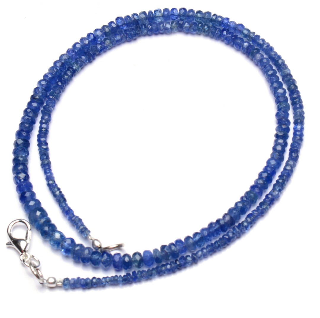 Natural Gemstone Myanmar Blue Sapphire 3 to 5MM Size Faceted Rondelle ...