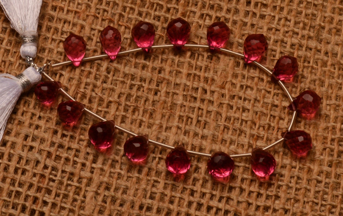 Rubellite Tourmaline Color Hydro Quartz Faceted 10x7 Mm Size Teardrop ...
