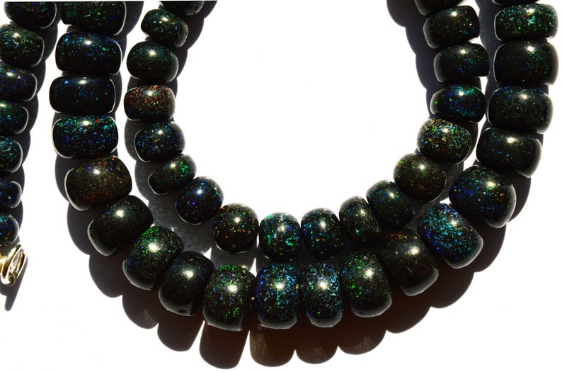 Very Rare Natural Gem Australian Matrix Black Opal 7 to 9MM - Etsy