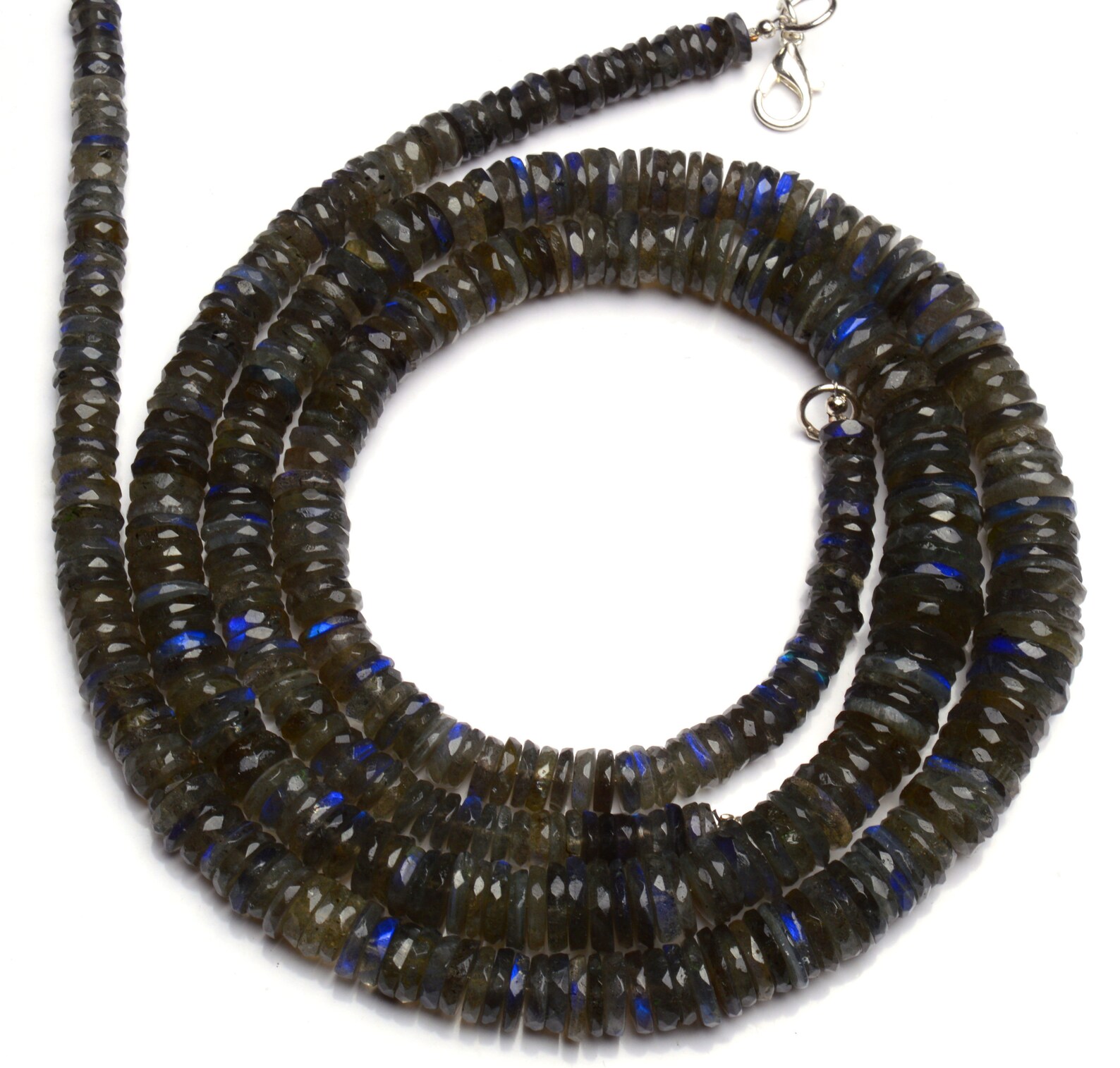 Natural Gem Flashing Blue Fire Labradorite 6 to 11MM Size Faceted ...