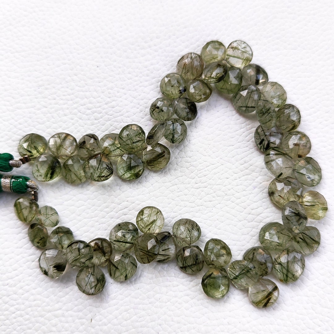 Natural Green Rutile Quartz Gems 9 to 10 Mm Size Faceted Heart Shape ...