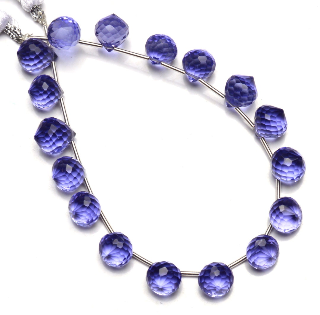 Iolite Color Hydro Quartz Faceted 9x8mm Approx Onion Shape Briolette ...