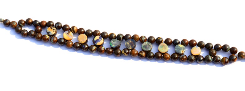 Very Rare Natural Gem Australian Boulder Opal 7MM Coin & 5.5MM - Etsy