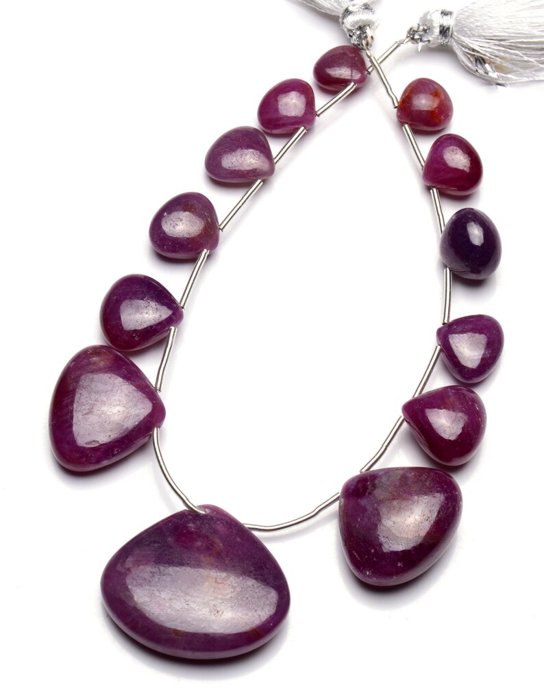 Natural Gemstone Ruby Smooth Heart Briolettes 8 Inch Full - Etsy