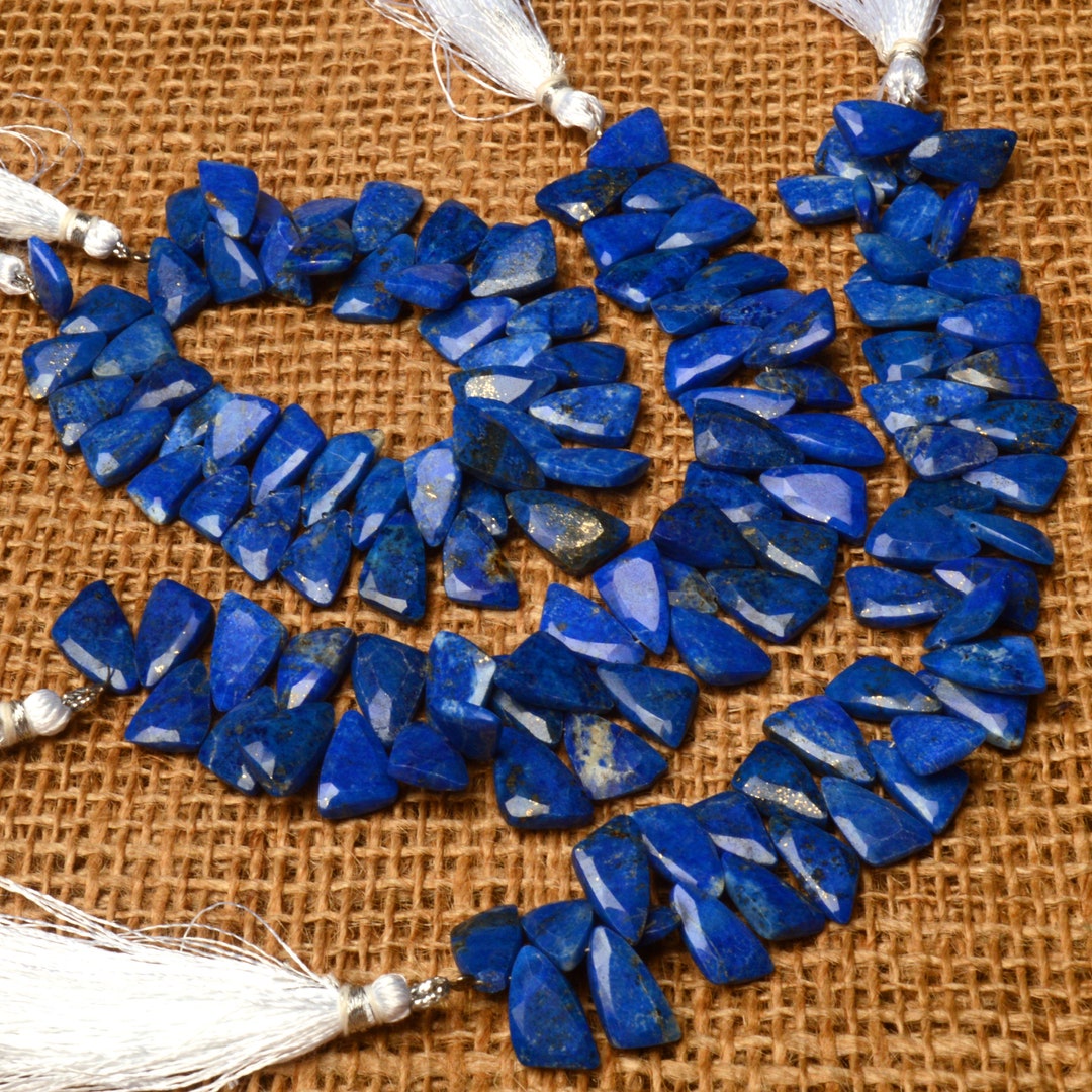 Natural Lapis Lazuli Gem, Faceted Sail Shape Beads, 14x8 Mm Size ...