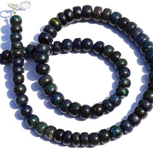 Very Rare Natural Gem Australian Matrix Black Opal 7 to 9MM Size Smooth ...