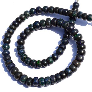 Very Rare Natural Gem Australian Matrix Black Opal 7 to 9MM Size Smooth ...