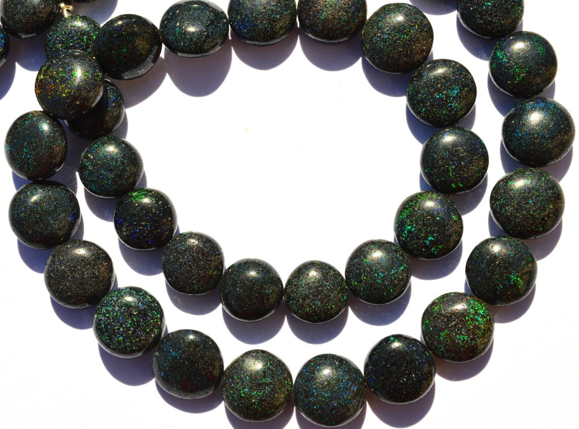 Very Rare Natural Gem Australian Matrix Black Opal 10 to 11MM | Etsy