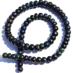 Very Rare Natural Gem Australian Matrix Black Opal 7 to 9MM Size Smooth ...