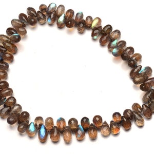 Natural Gemstone Blue Fire Labradorite, 8x5mm Approx. Size Teardrop ...