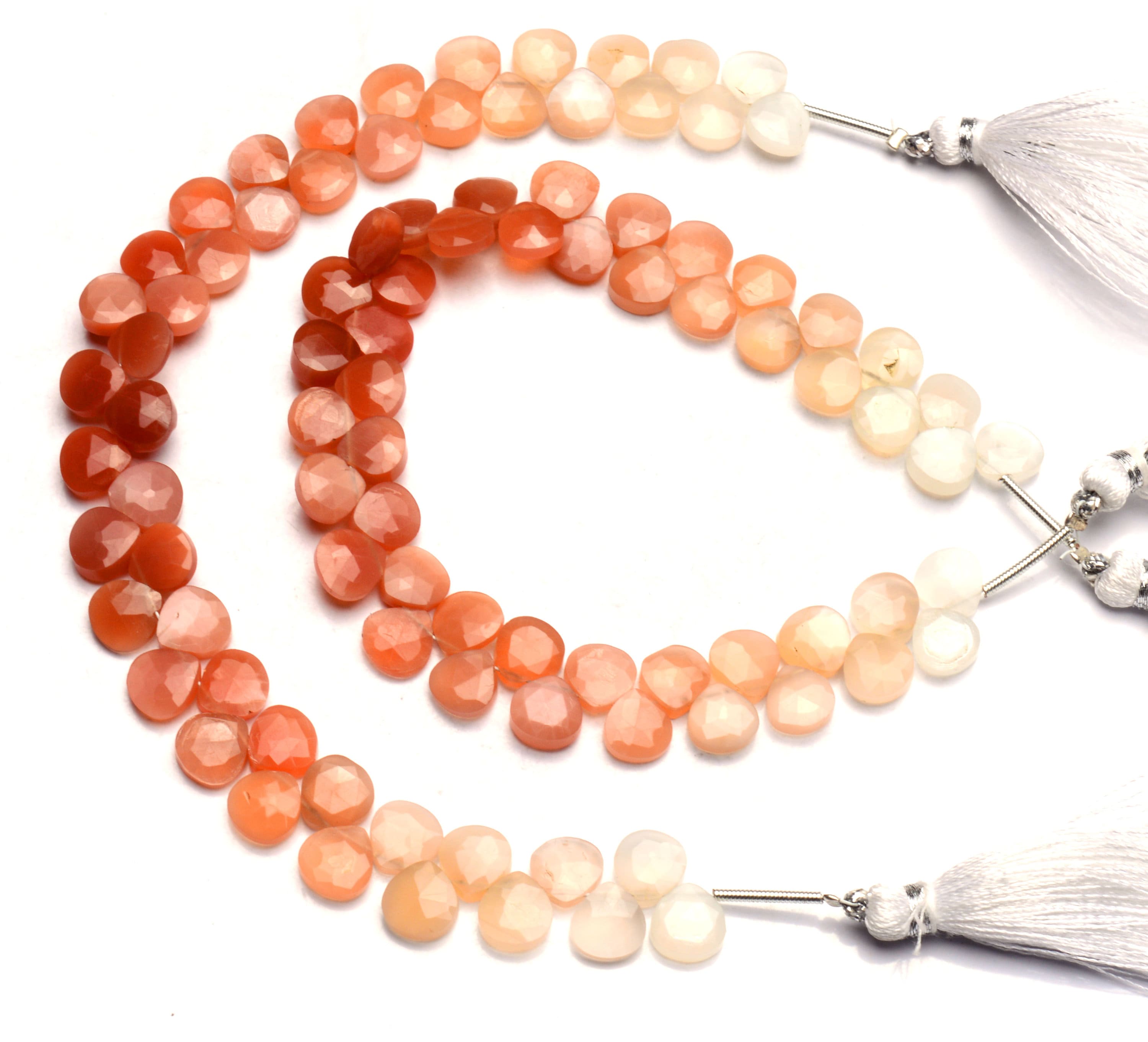 Natural Gemstone Peach Moonstone From Africa Faceted Heart Shape ...