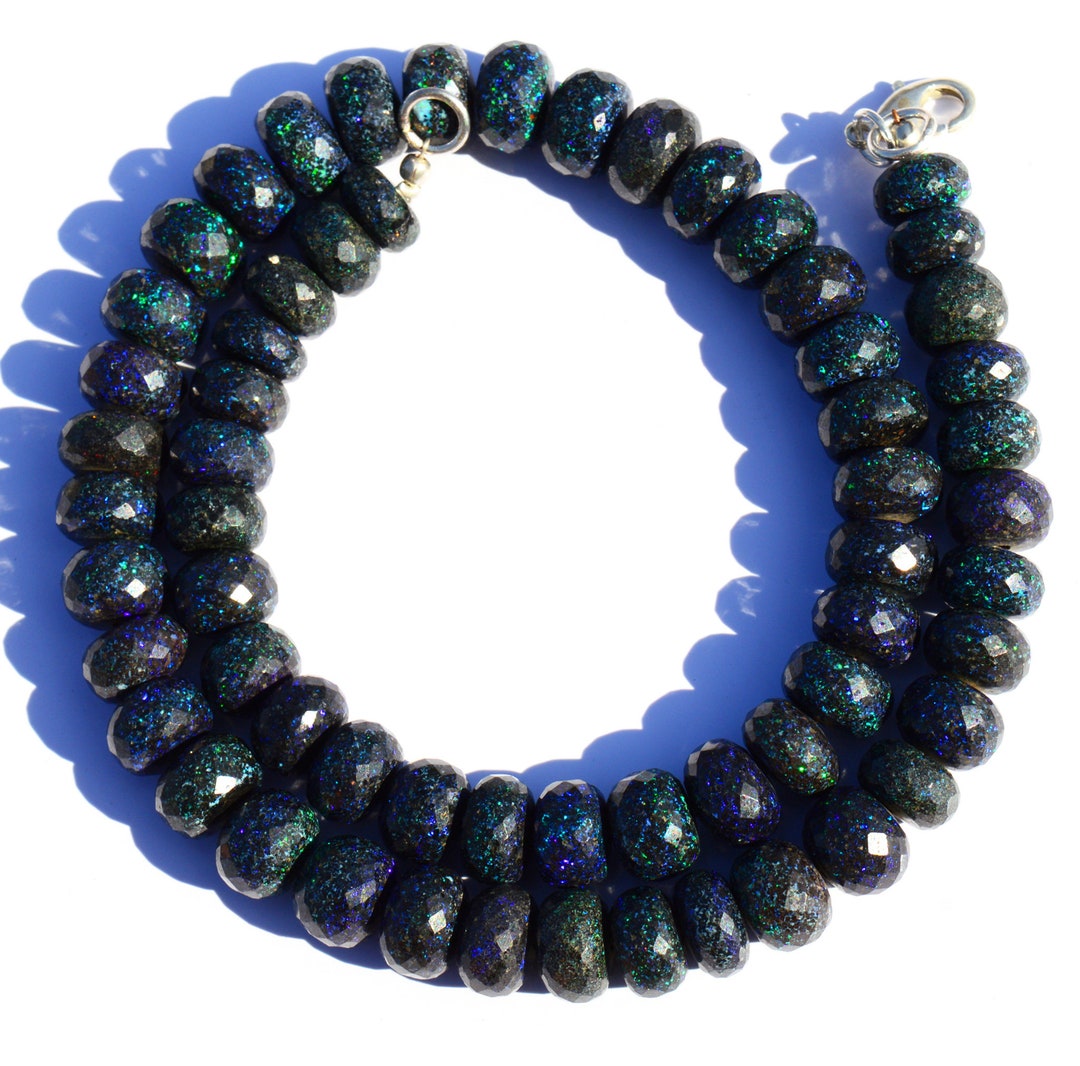 Very Rare Natural Gem Australian Matrix Black Opal Big 10MM Size ...