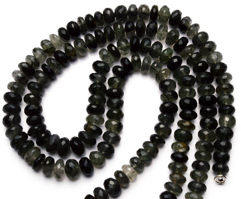 Natural Gemstone Moss Quartz 10MM Size Faceted Rondelle Beads | Etsy