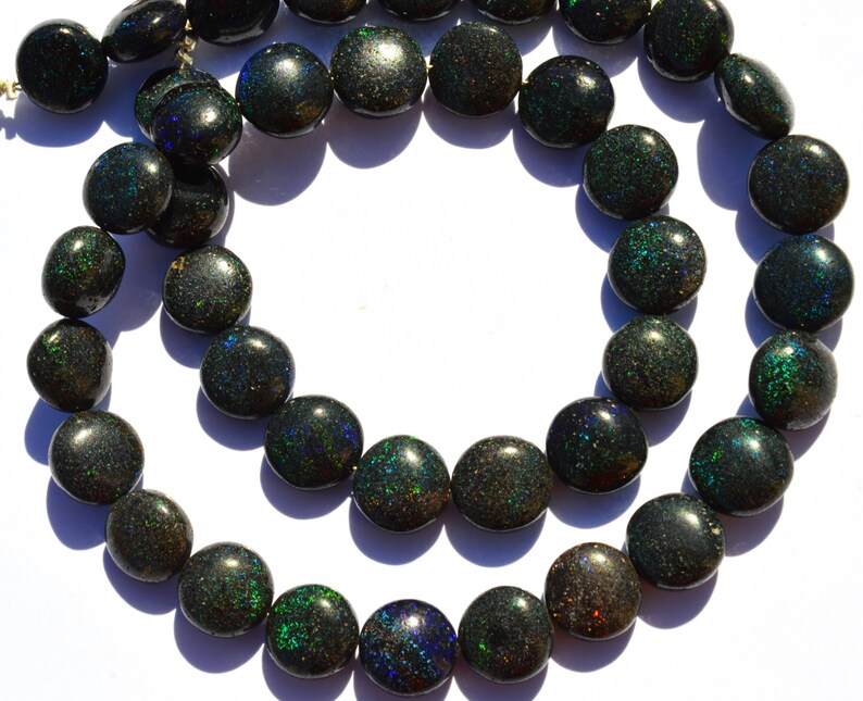 Very Rare Natural Gem Australian Matrix Black Opal 10MM | Etsy