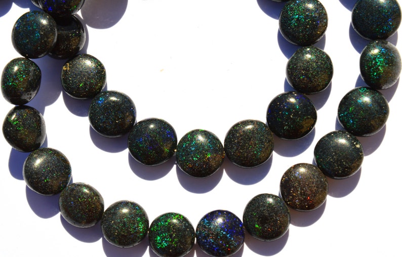 Very Rare Natural Gem Australian Matrix Black Opal 10MM | Etsy