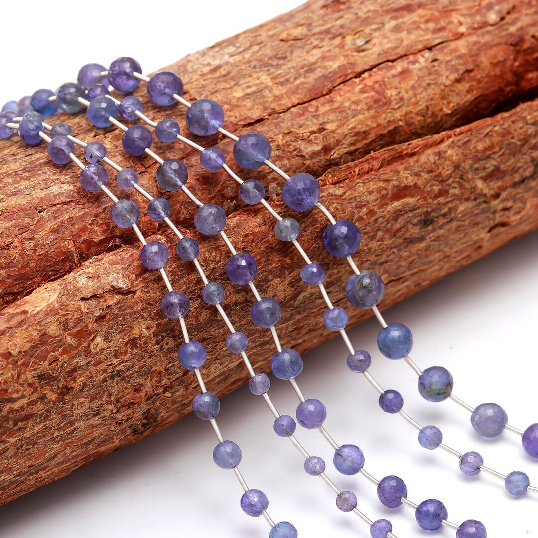Natural Tanzanite Round Faceted Beads for Jewelry Making Available in ...