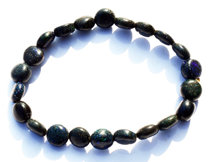 Very Rare Natural Gem Australian Matrix Black Opal 9 to 10MM | Etsy