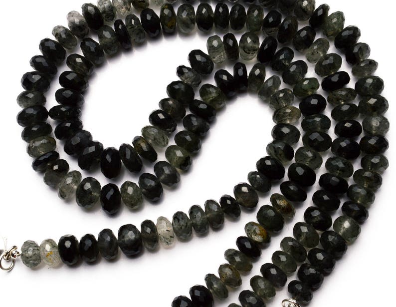 Natural Gemstone Moss Quartz 10MM Size Faceted Rondelle Beads | Etsy