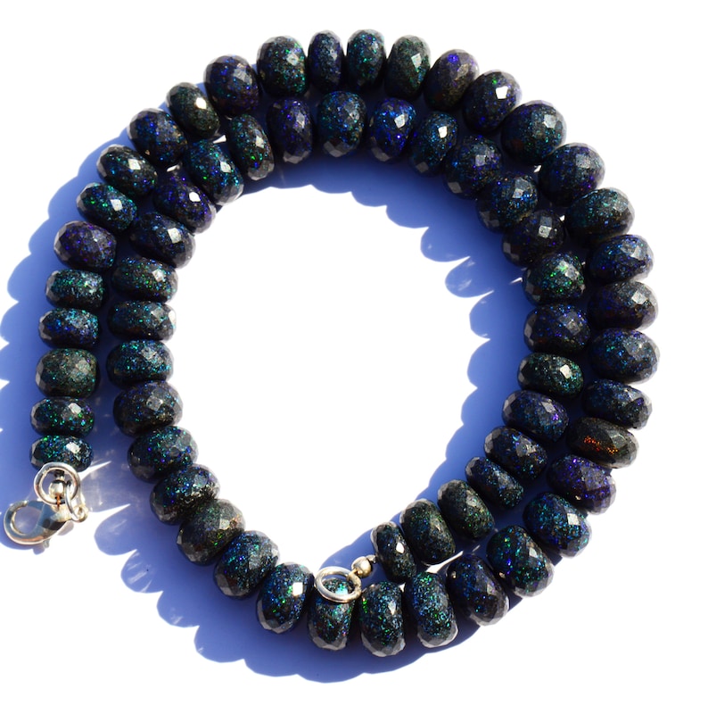 Very Rare Natural Gem Australian Matrix Black Opal Big 10MM | Etsy