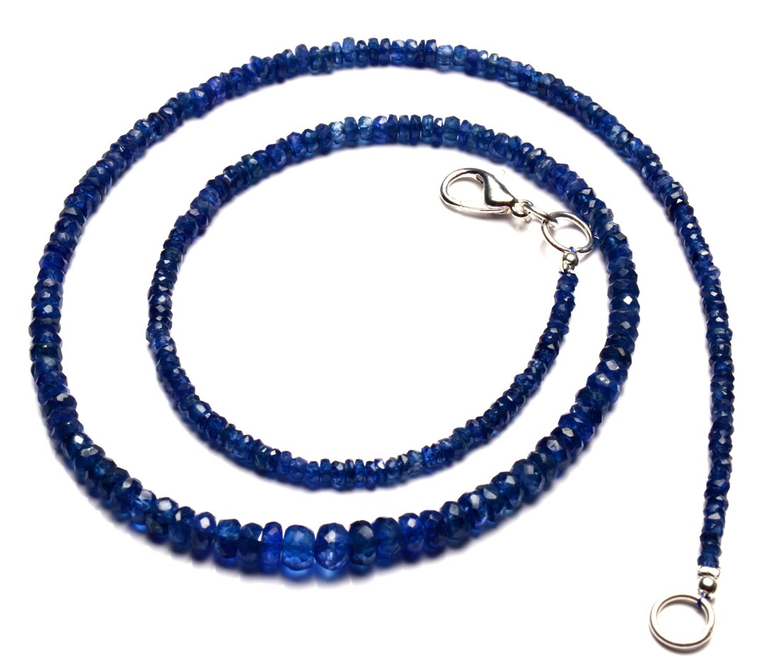 Natural Gemstone Myanmar Blue Sapphire 2.5 to 5MM Size Faceted Rondelle ...