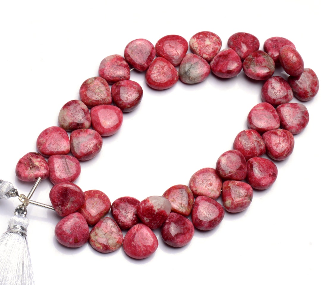 Natural Gem Fine Quality Rare Gem Thulite Smooth Heart Shape Briolettes ...