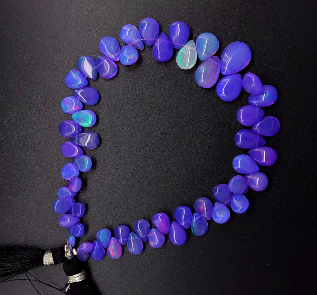 Natural Gem Ethiopian Purple Fire Opal, 7x5 to 12x8 Mm Size Smooth Pear ...