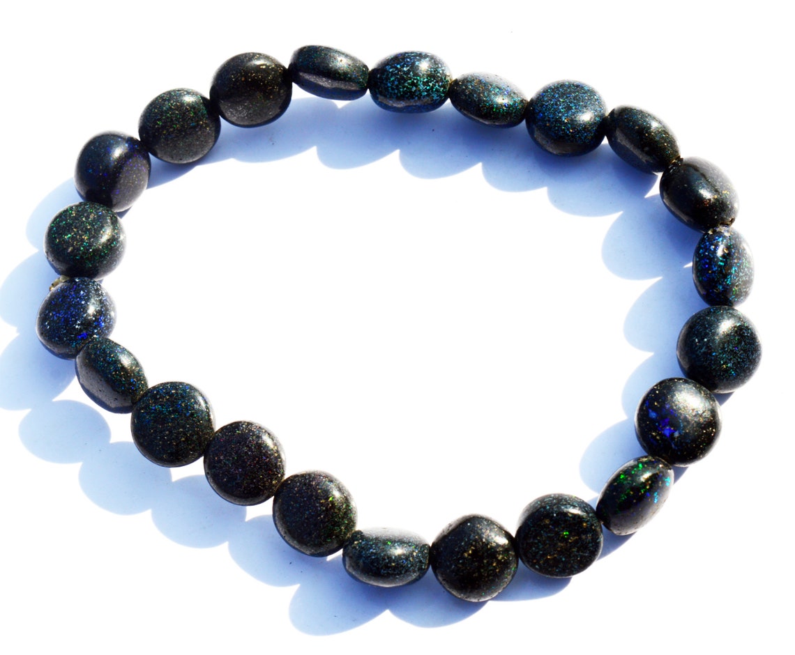 Very Rare Natural Gem Australian Matrix Black Opal 9 to 10MM | Etsy