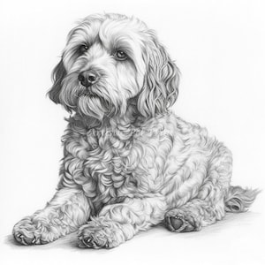 Cockapoo Sketch Drawings - 12 High Quality Jpg's - Digital Download ...
