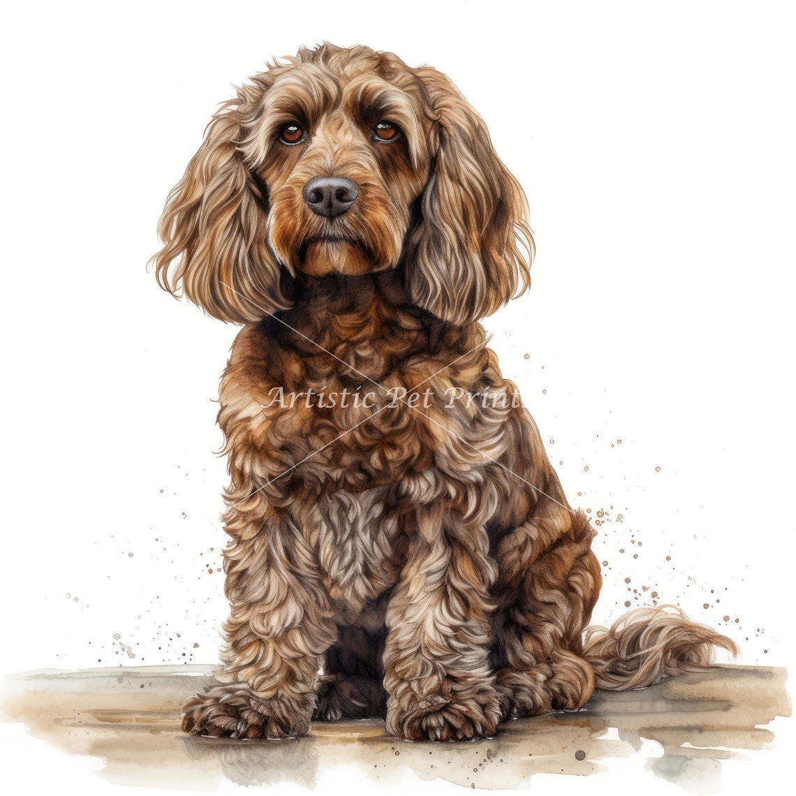 Golden Cockapoo Clipart - 10 High Quality Watercolor Jpg's - Digital ...