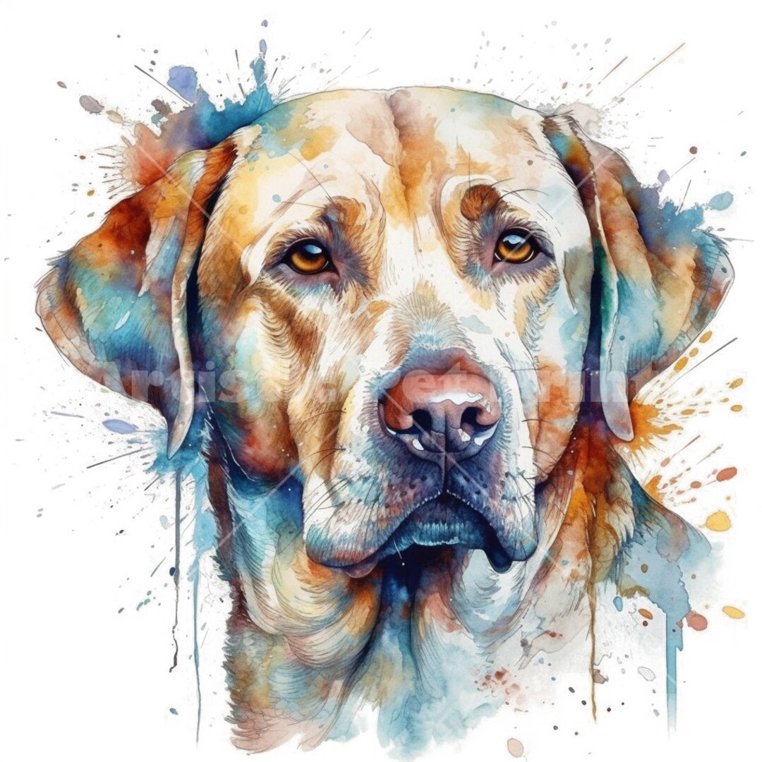Labrador Retriever Clipart Watercolour Prints (10 X High Resolution Jpg ...