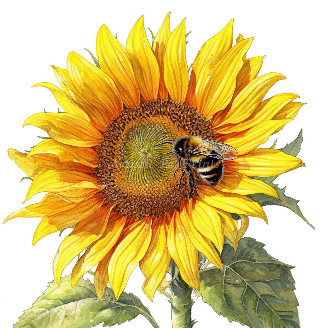 Sunflower Clipart - 10 High Quality JPG Images - Digital Download ...