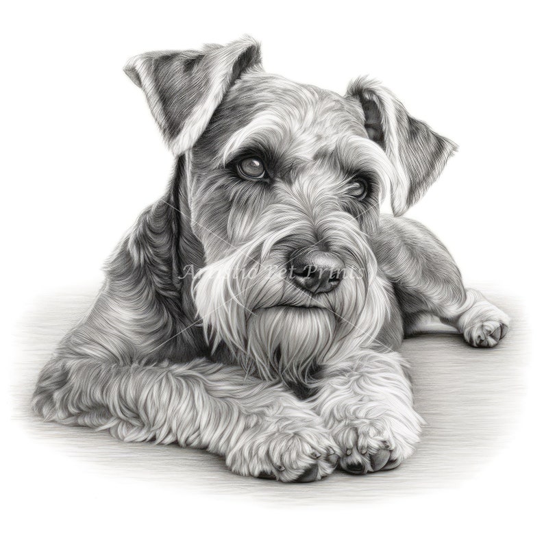Schnauzer Sketch Drawings 10 High Quality Jpg's - Etsy