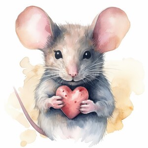 Mouse and Heart Clipart - 10 High Quality JPG Images - Digital Download ...