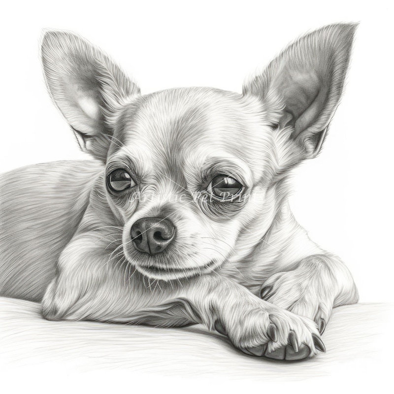 Chihuahua Drawing - Etsy