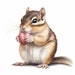Chipmunk and Heart Clipart - 10 High Quality JPG Images - Digital ...